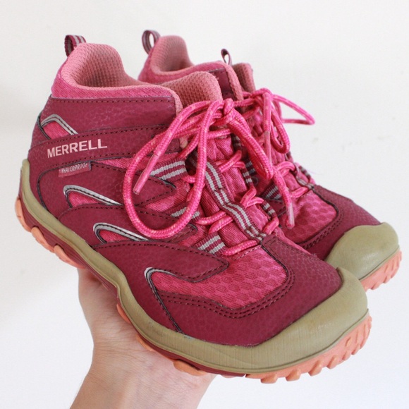 Merrell | Shoes | Merrell Girls Chameleon 7 Access Mid Waterproof Boots ...